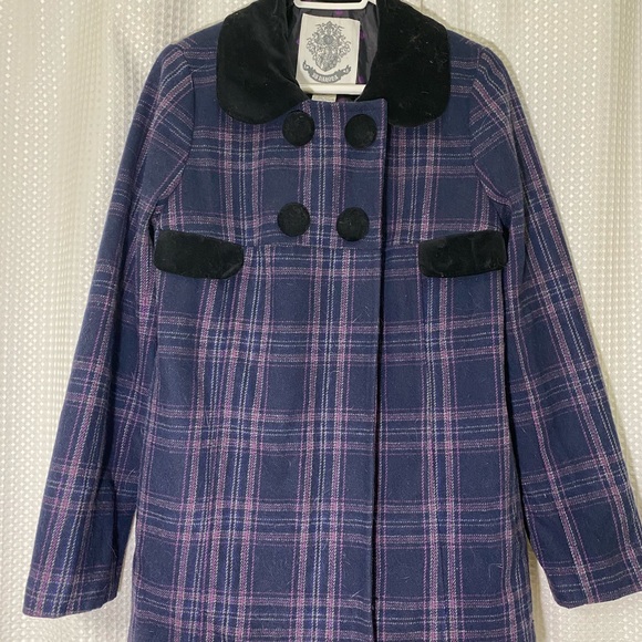 BB Dakota | Jackets & Coats | Bb Dakota Plaid Wool Coat With Velvet ...